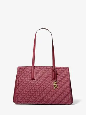Michael Kors Laila Medium Signature Logo Tote Bag - Red