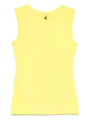 Patrizia Pepe Rubberised-logo Tank Top - Yellow