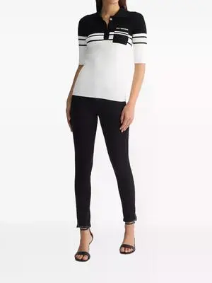 Liu Jo Striped Polo Shirt - White