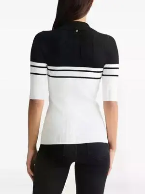Liu Jo Striped Polo Shirt - White