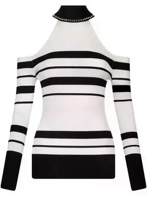 Liu Jo Striped Stud-detail Sweater