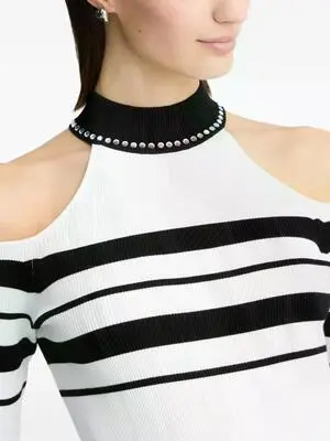Liu Jo Striped Stud-detail Sweater