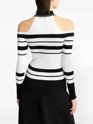 Liu Jo Striped Stud-detail Sweater