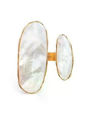 Cult Gaia Mother Of Pearl Ring - Gold