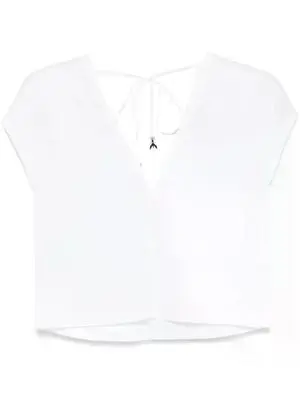 Patrizia Pepe Knot-detailed T-shirt - White