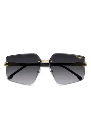 Carrera Eyewear 63mm Gradient Rimless Square Sunglasses - Gold Black/ Dark Grey Sf