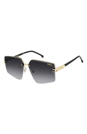 Carrera Eyewear 63mm Gradient Rimless Square Sunglasses - Gold Black/ Dark Grey Sf