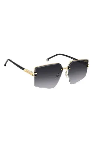 Carrera Eyewear 63mm Gradient Rimless Square Sunglasses - Gold Black/ Dark Grey Sf