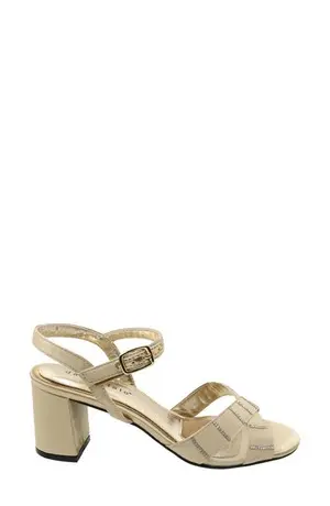 DAVID TATE Cocktail Ankle Strap Sandal - Champagne Satin