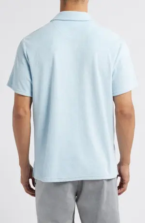 FAIR HARBOR Terry Cloth Polo - Light Blue