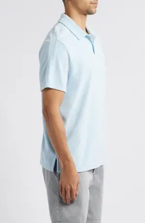 FAIR HARBOR Terry Cloth Polo - Light Blue