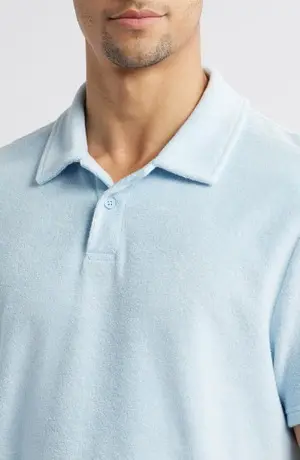 FAIR HARBOR Terry Cloth Polo - Light Blue