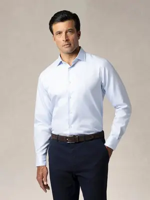Robert Talbott Reynolds Double Twill Contemporary Fit Shirt - Light Blue