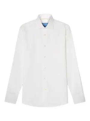 Robert Talbott Reynolds Novelty Cuff Poplin Contemporary Fit Shirt - White