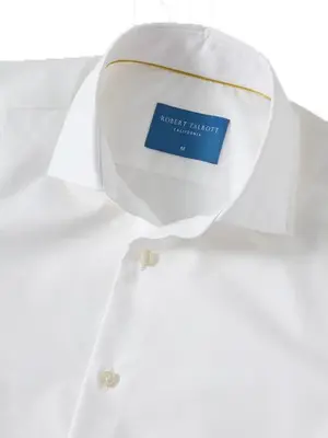 Robert Talbott Reynolds Novelty Cuff Poplin Contemporary Fit Shirt - White