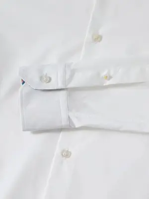Robert Talbott Reynolds Novelty Cuff Poplin Contemporary Fit Shirt - White