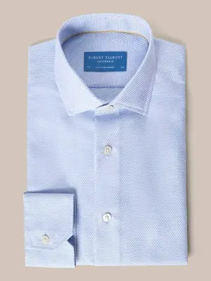 Robert Talbott Reynolds Hopsack Contemporary Fit Shirt - Blue