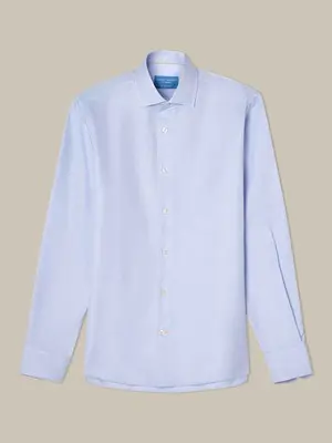 Robert Talbott Reynolds Hopsack Contemporary Fit Shirt - Blue
