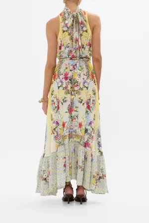 Camilla Silk Necktie Maxi Dress