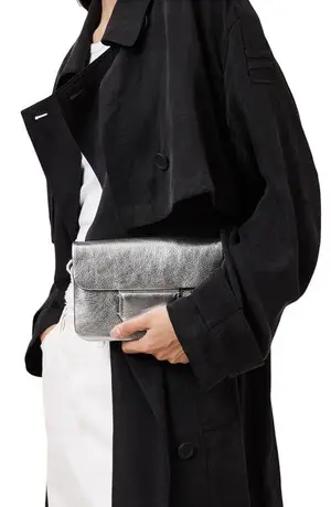 ALLSAINTS Jupiter Metallic Leather Crossbody Bag