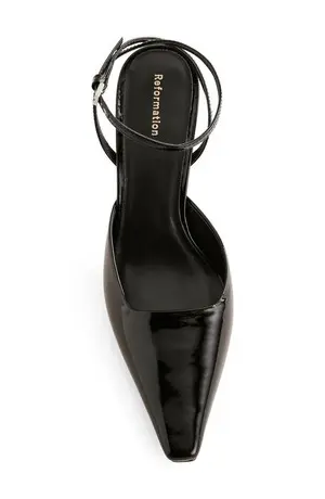 REFORMATION Natasha Mesh Pump - Black Patent