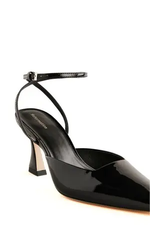 REFORMATION Natasha Mesh Pump - Black Patent