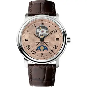 FREDERIQUE CONSTANT Heart Beat Moon Phase Automatic Strap Watch - Brown