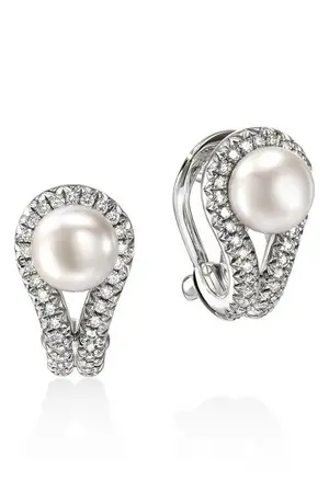 John Hardy Pearl And Diamond Earrings - Silver