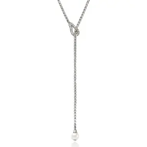 John Hardy Surf Silver And Diamond Y Necklace - Sterling Silver