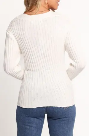 PETAL & PUP Hannon Crossover Rib Sweater