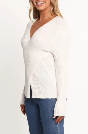 PETAL & PUP Hannon Crossover Rib Sweater