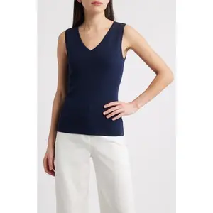 TAHARI ASL V-neck Sweater Tank
