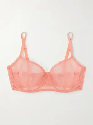 ERES Fleur Du Sel Embroidered Stretch-tulle Underwired Soft-cup Bra - Pink
