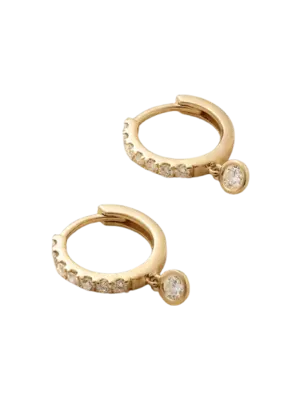 STONE AND STRAND 14-karat Diamond Hoop Earrings - Gold