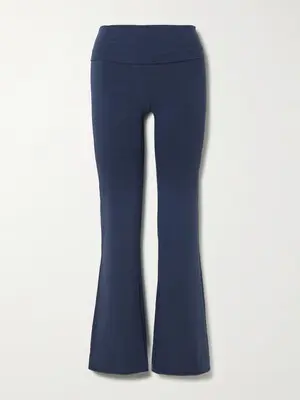SKIMS Stretch-cotton Jersey Foldover Pants - Blue