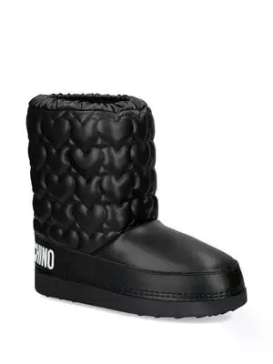 Moschino Logo-print Quilted Boots - Black