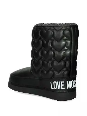 Moschino Logo-print Quilted Boots - Black