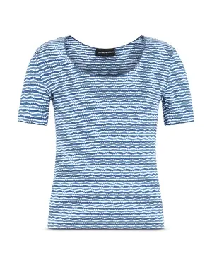 Emporio Armani Geo Textured Jacquard Jersey Top