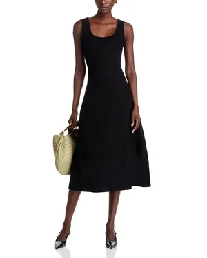 Misook Fit & Flare Midi Dress