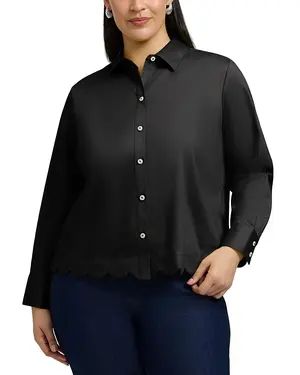 Foxcroft Scarlett Long Sleeved Matte Sateen Shirt - Black