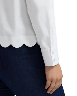 Foxcroft Scarlett Long Sleeved Matte Sateen Shirt - White
