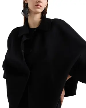 Emporio Armani Wool Cashmere Cape Sleeve Coat