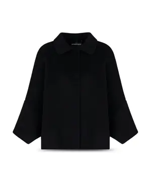Emporio Armani Wool Cashmere Cape Sleeve Coat