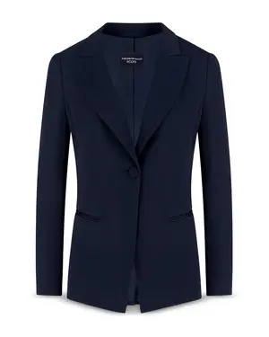 Emporio Armani Single Breasted Tonal Chevron Blazer