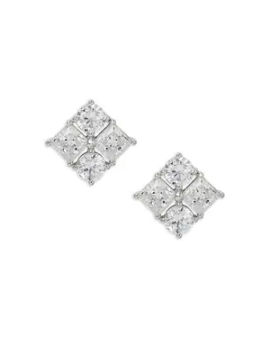 Nadri Cubic Zirconia Stud Earrings - Silver