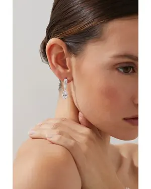 Nadri Cubic Zirconia Drop Earrings - Silver