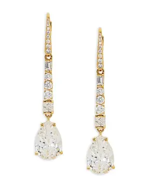 Nadri Cubic Zirconia Drop Earrings - Gold