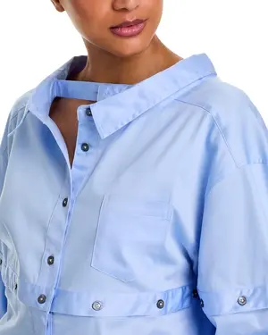 Rokh Multi Button Broken Shirt - Light Blue