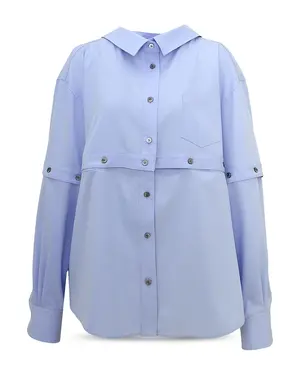 Rokh Multi Button Broken Shirt - Light Blue