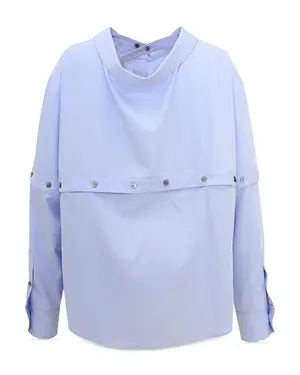 Rokh Multi Button Broken Shirt - Light Blue